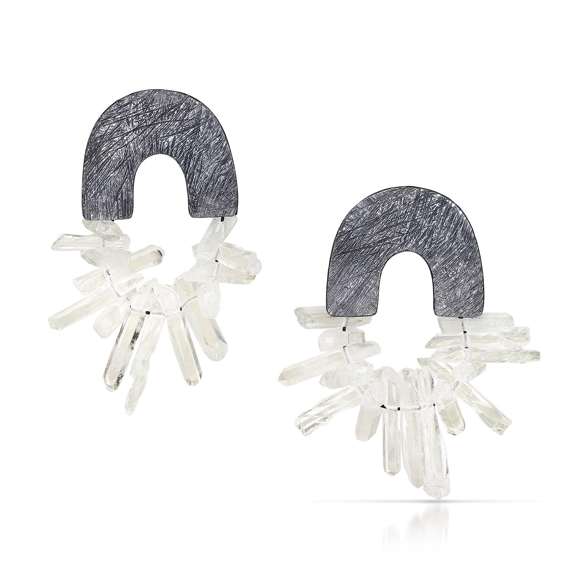 Carved Arch Quartz Crystal Earrings – Heather Guidero Jewelry