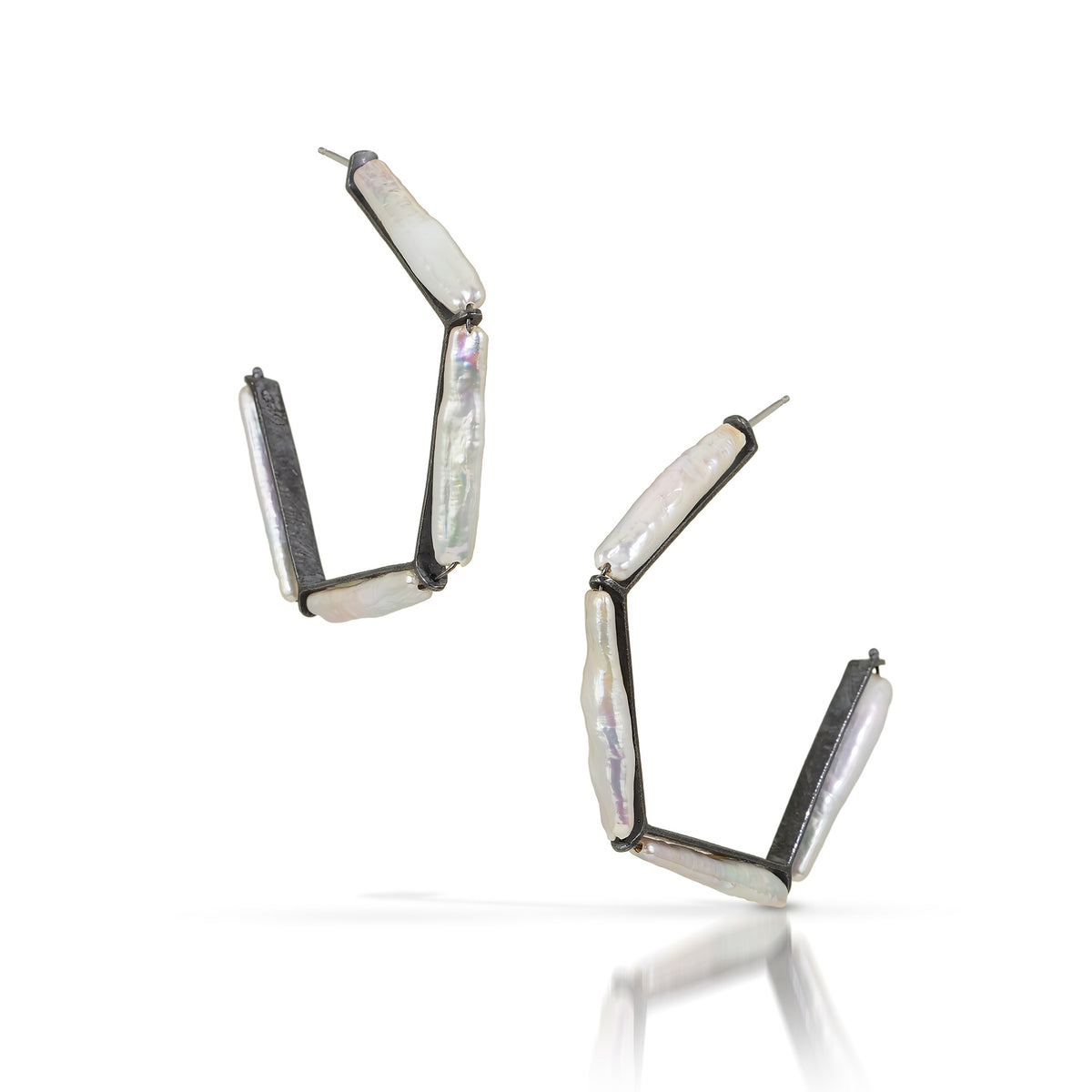 Carved Angled Hoop Earrings – Heather Guidero Jewelry