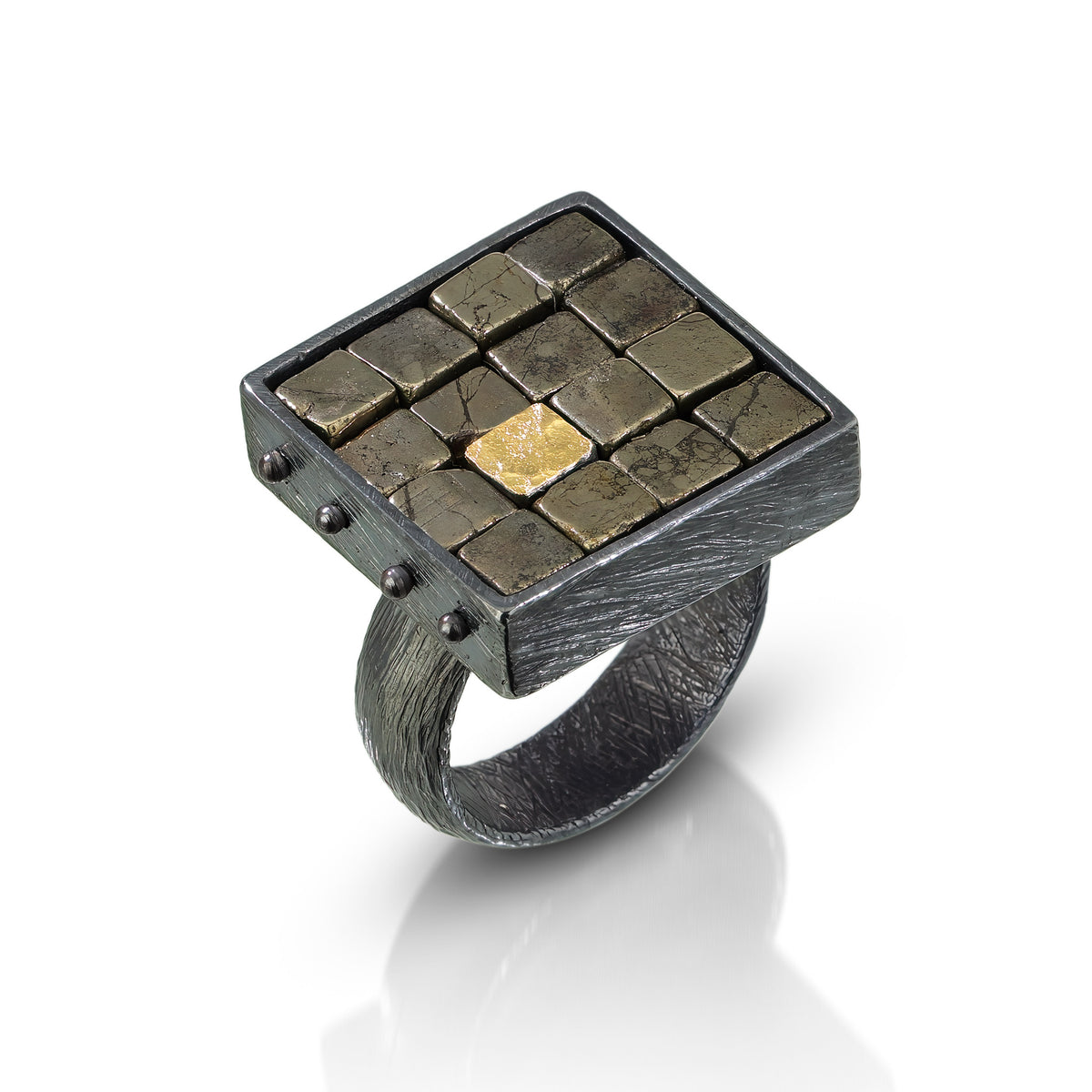 Carved 4x4 Grid Ring – Heather Guidero Jewelry