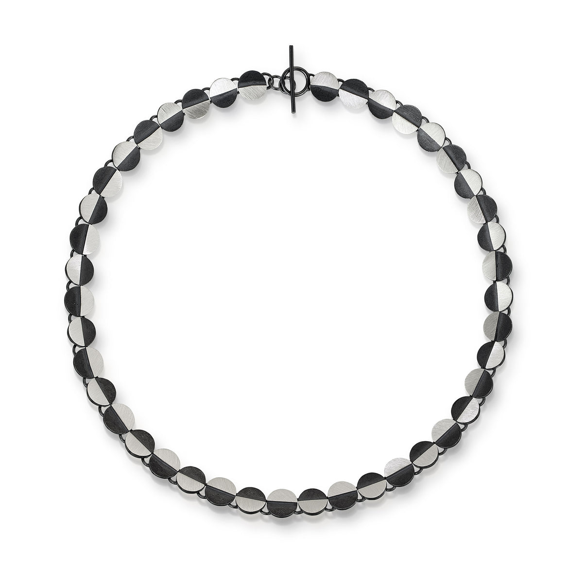 Eclipse Circle Half & Half Link Necklace – Heather Guidero Jewelry
