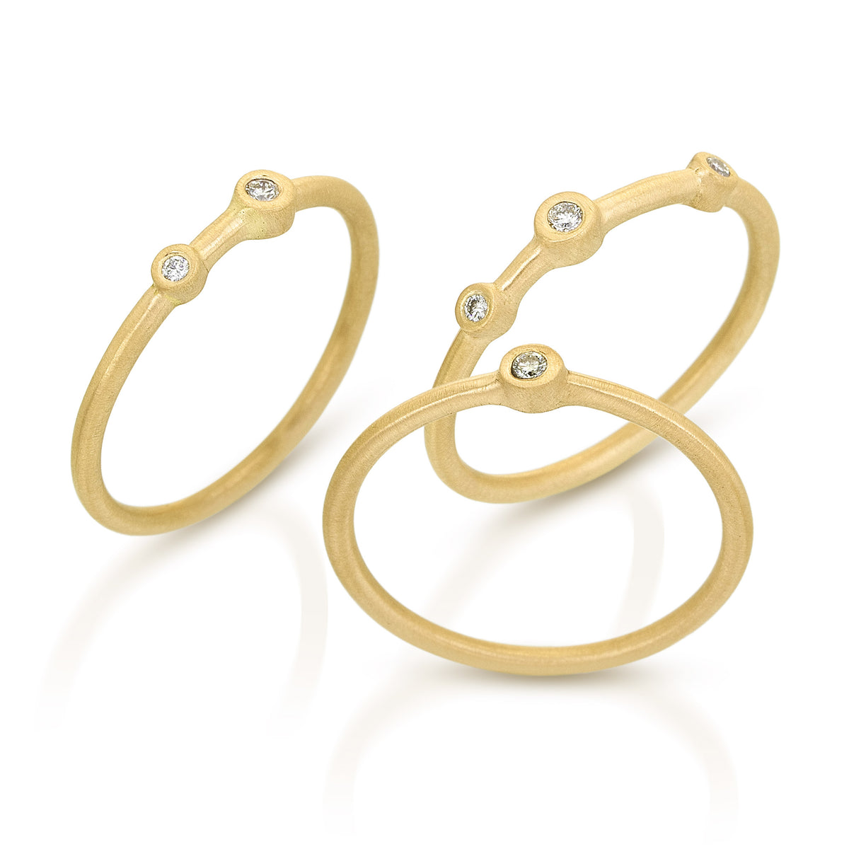 18k Yellow Gold Diamond Stacking Rings – Heather Guidero Jewelry